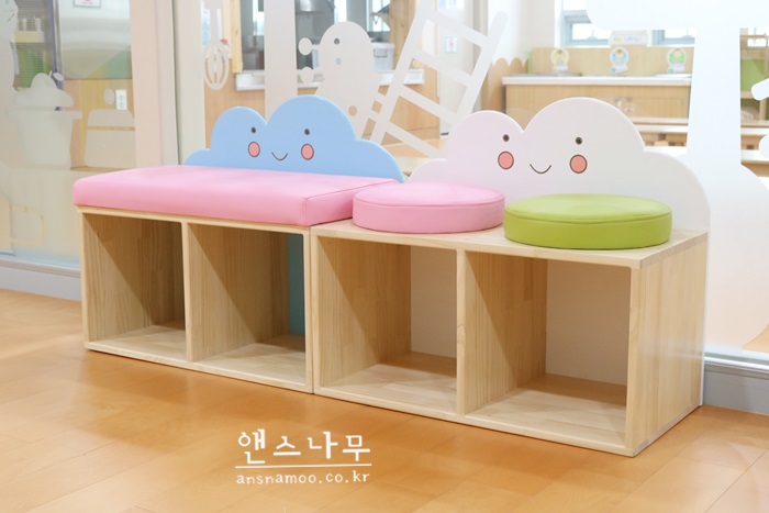 어린이집유치원소파책꽂이벤치원목소파벤치자작나무쿠션벤치유아소파의자도서관소파책꽂이어린이책꽂이벤치구름소파벤치아동책꽂이소파